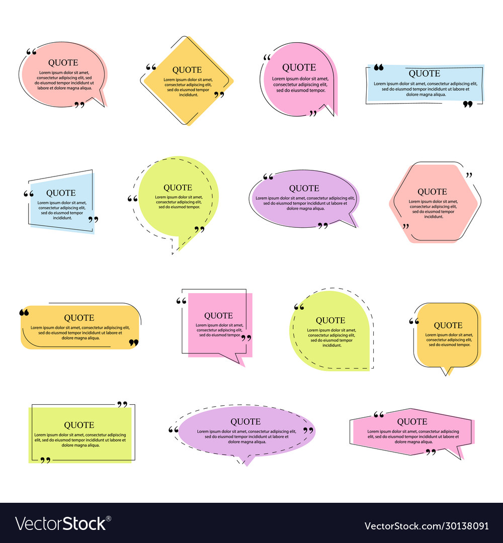 Quote Boxes & Speech Bubbles Royalty Free Vector Image