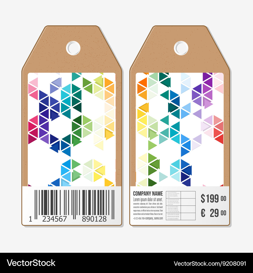 Tags design on both sides cardboard sale labels Vector Image