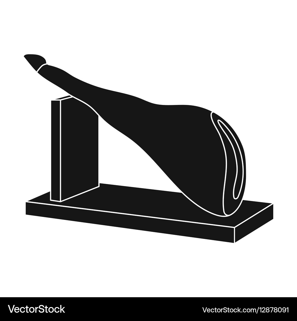 Traditional spanish jamon icon in black style Vector Image