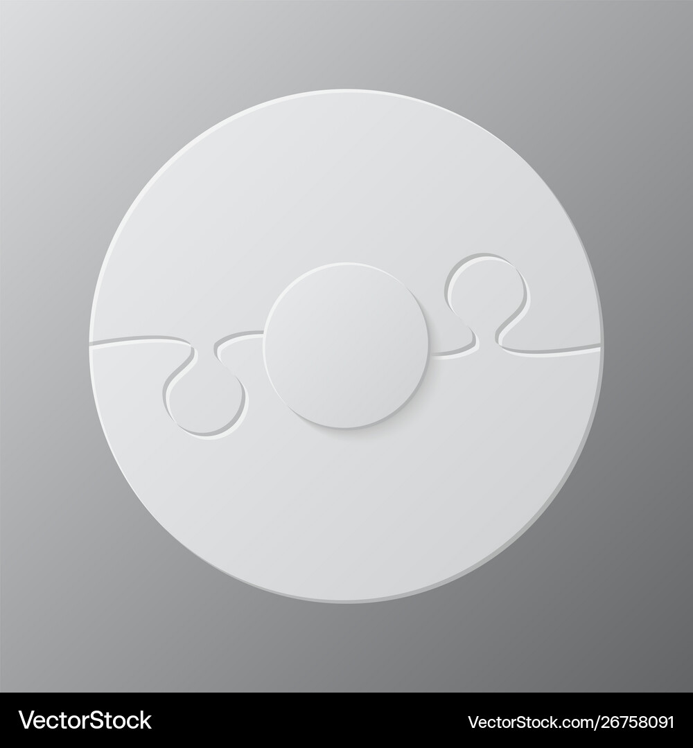 Two pieces jigsaw puzzle circles info graphic Vector Image