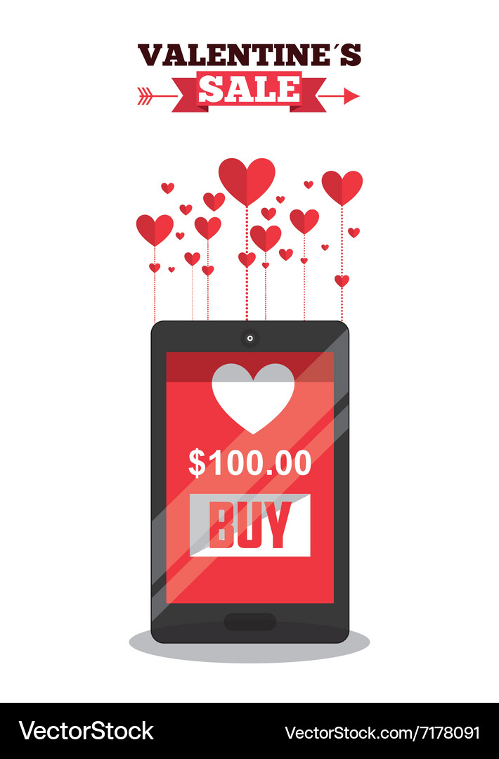 Valentines sale design Royalty Free Vector Image