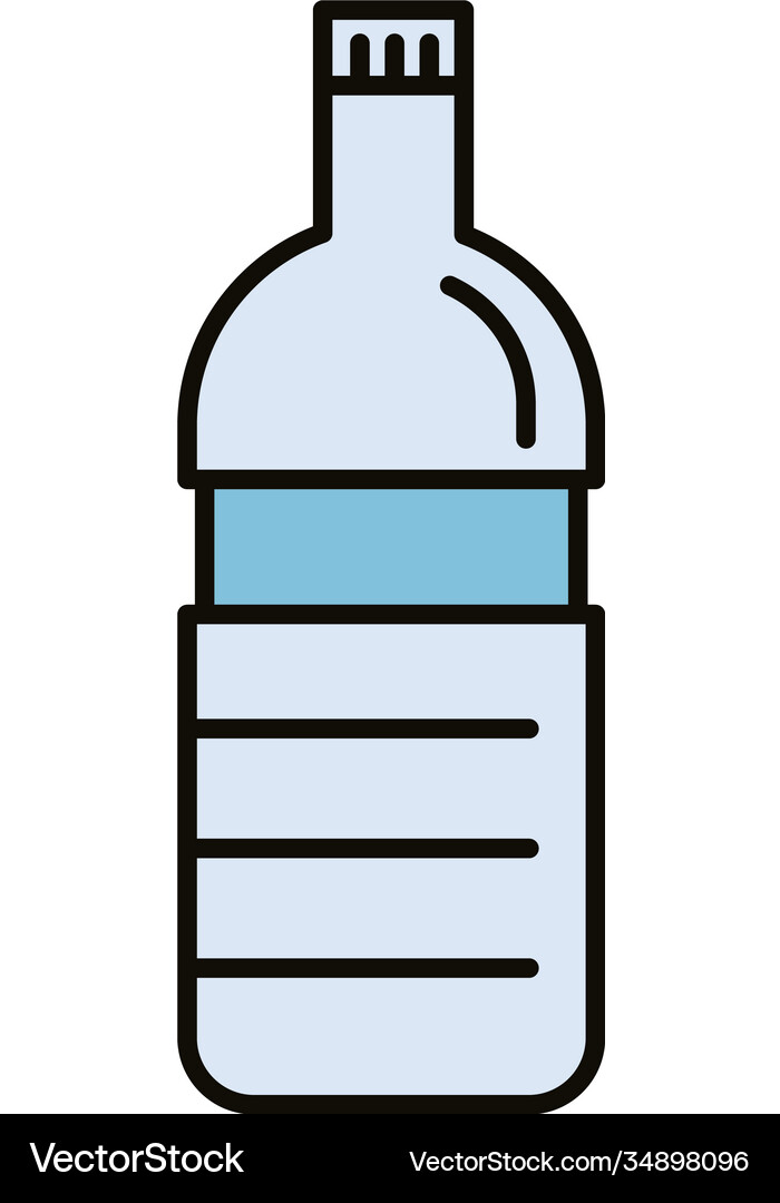 Beverage water bottle line and fill icon Vector Image