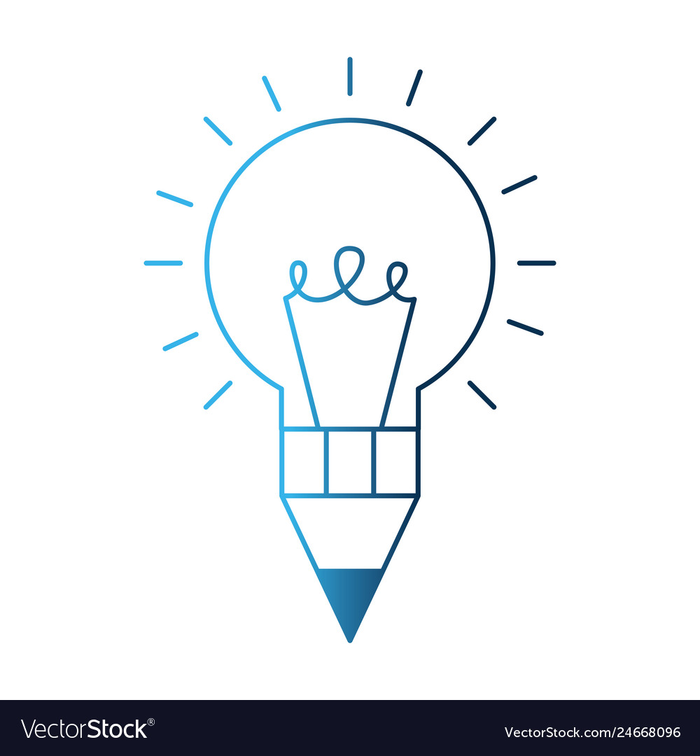 Bulb pencil isolated icon Royalty Free Vector Image