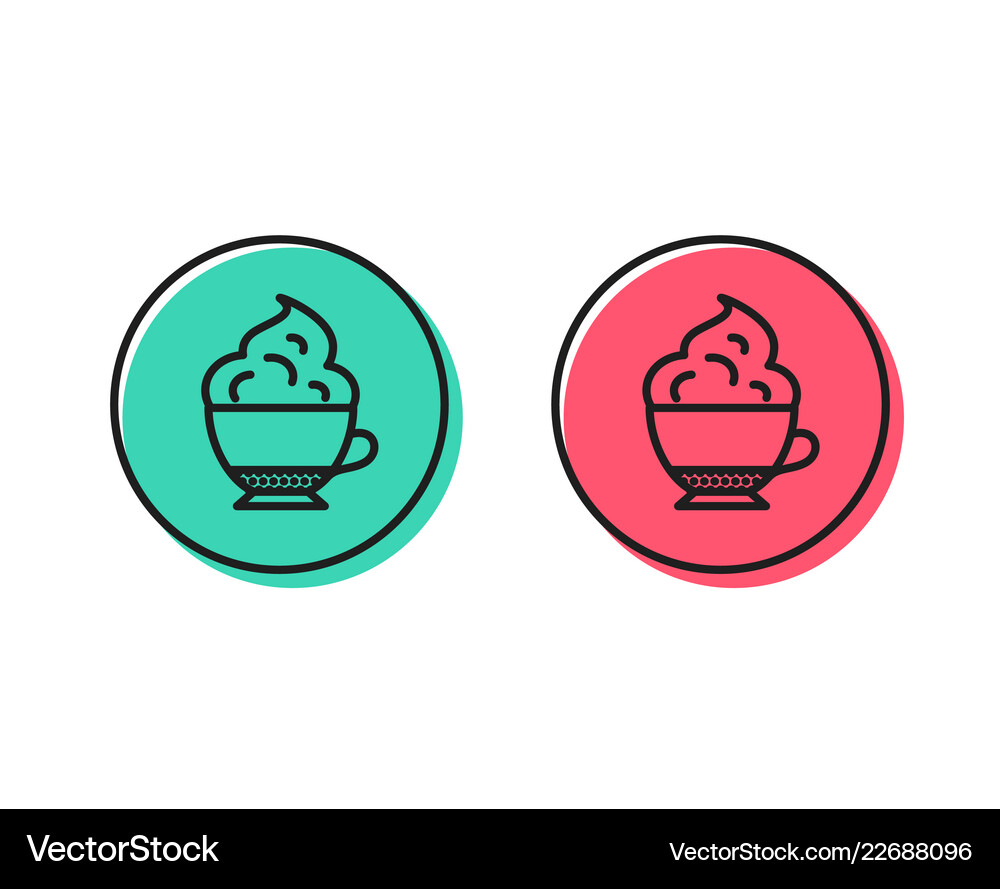 Cappuccino coffee icon whipped cream sign Vector Image