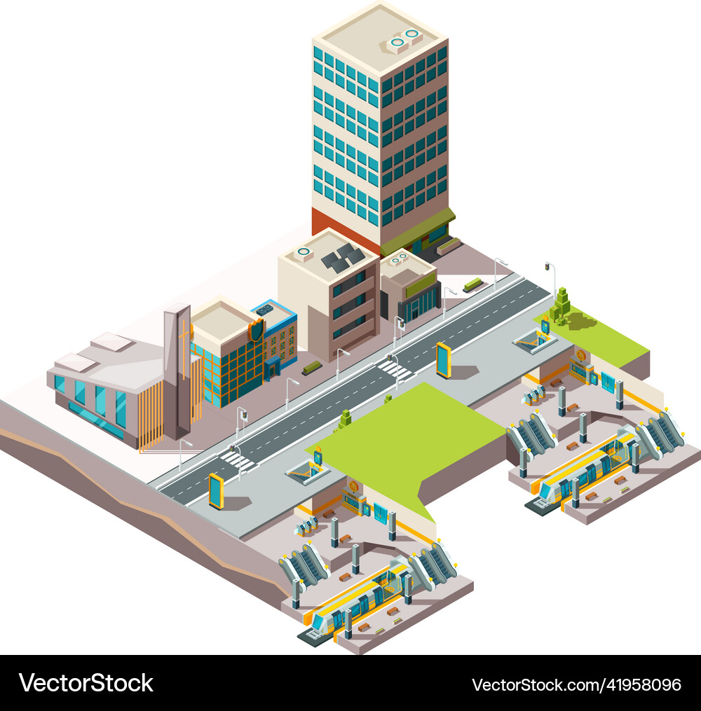 City subway urban landscape infrastructure Vector Image