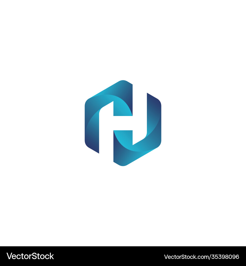 H hexagon logo simple design Royalty Free Vector Image