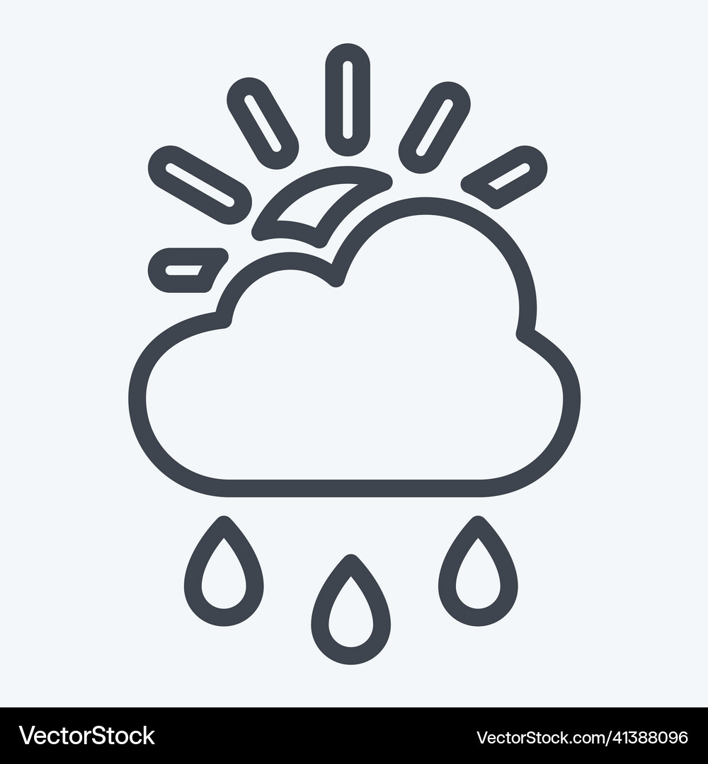 Icon rainy day - color mate style Royalty Free Vector Image