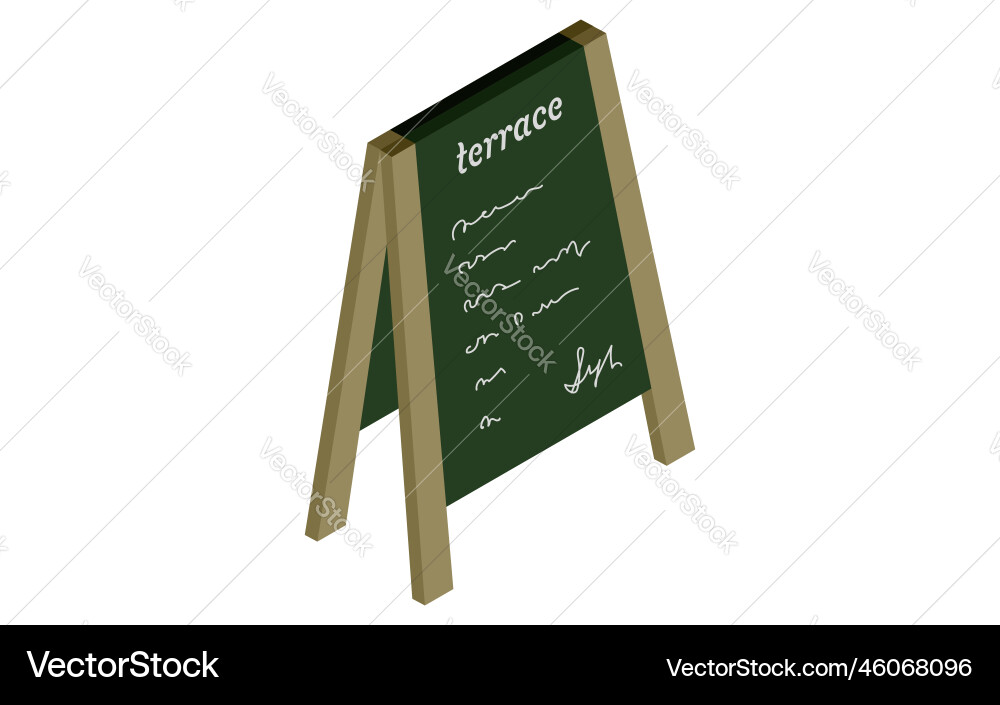 Isometric a signboard for a cafe with terrace Vector Image