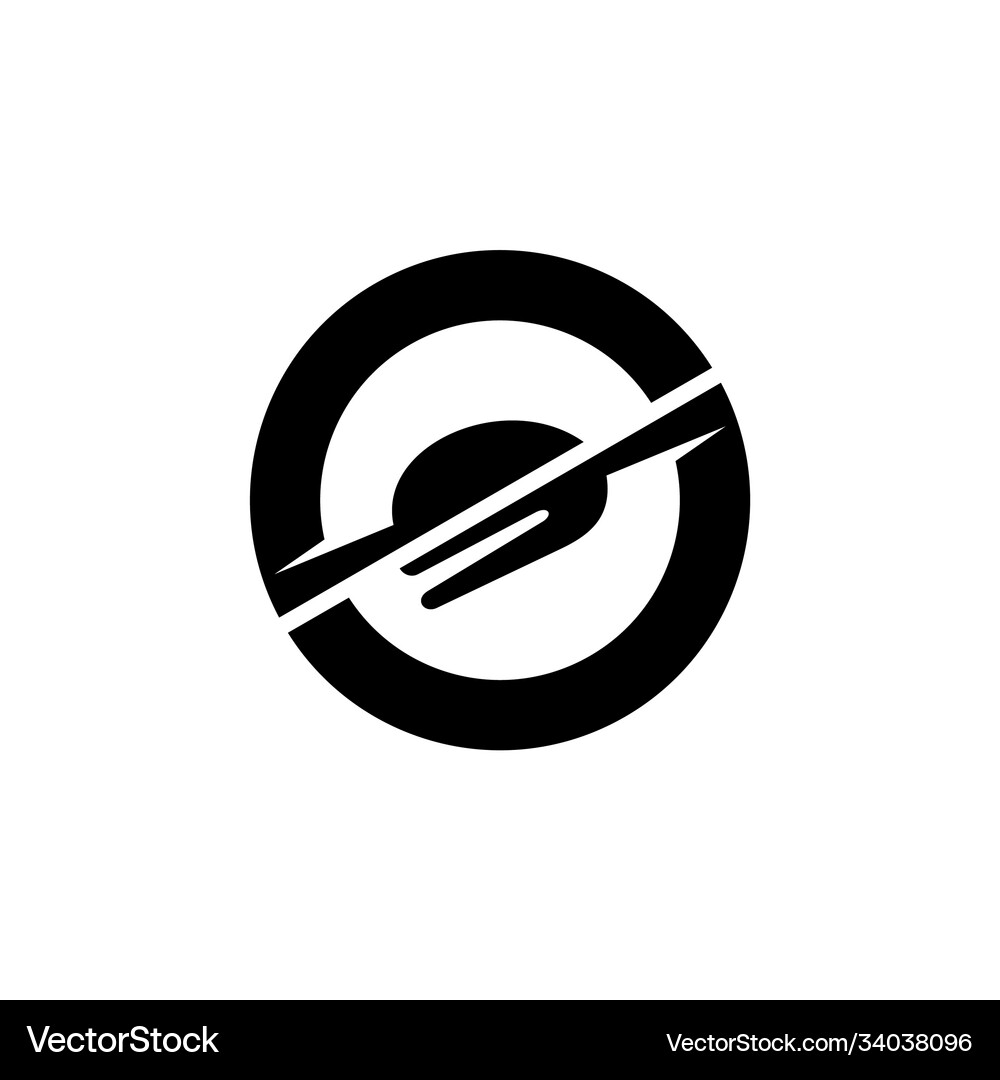 Letter o restaurant logo Royalty Free Vector Image