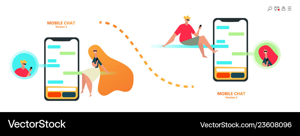 Mobile chat - modern concept of the chat app Vector Image