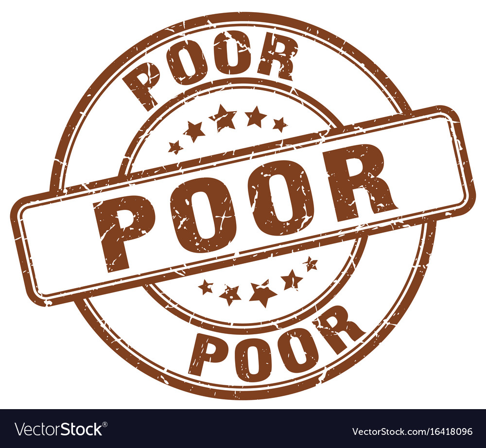 Poor stamp Royalty Free Vector Image - VectorStock