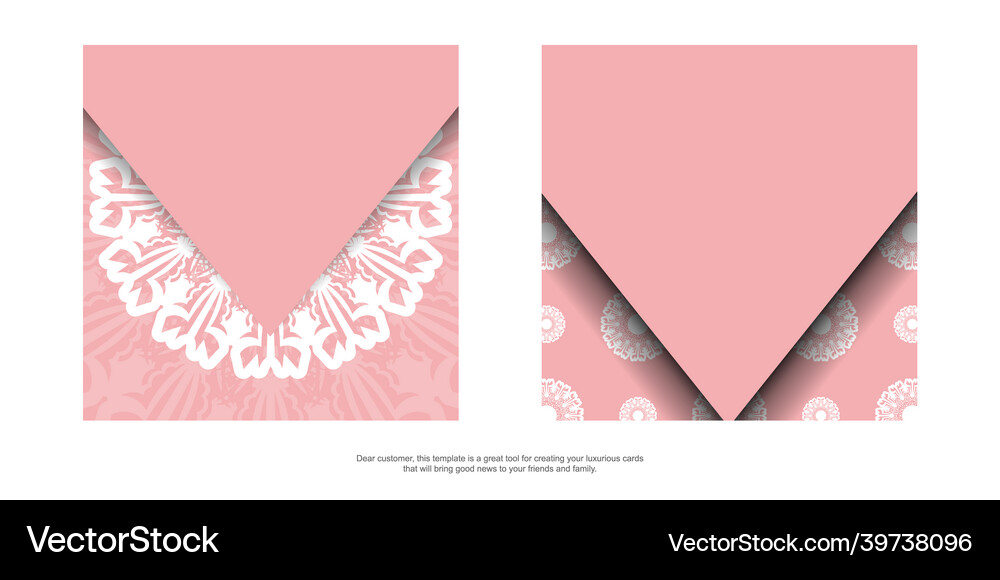 Postcard template in pink color with a luxurious Vector Image