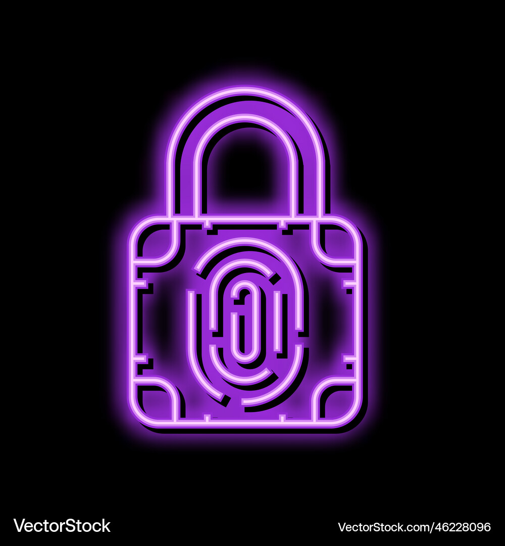 Secure padlock neon glow icon Royalty Free Vector Image