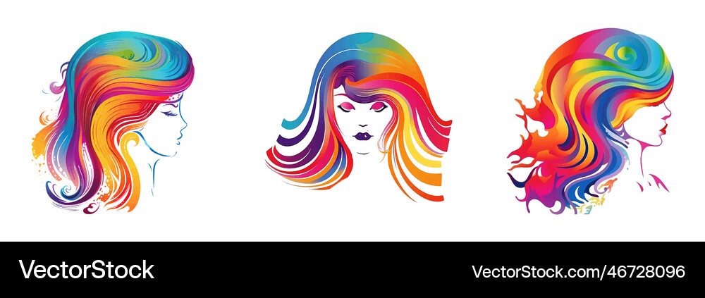 Set of female support lgbt Royalty Free Vector Image