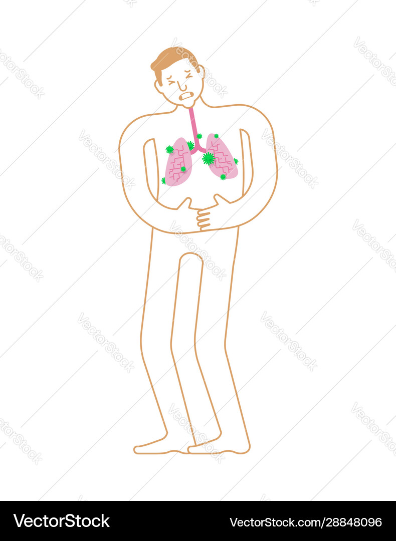 Sick lungs anatomy human disease diseased Vector Image