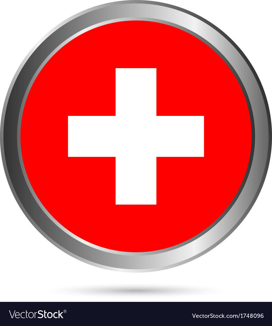Swiss flag button Royalty Free Vector Image - VectorStock