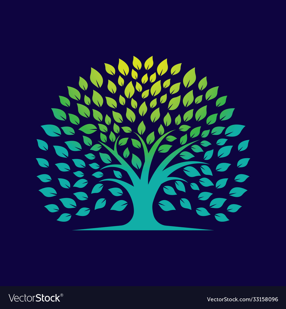 Tree gradient logo template icon Royalty Free Vector Image