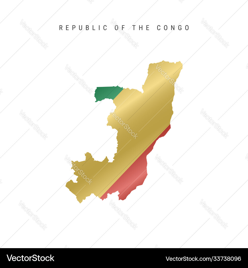 Waving flag map republic congo Royalty Free Vector Image