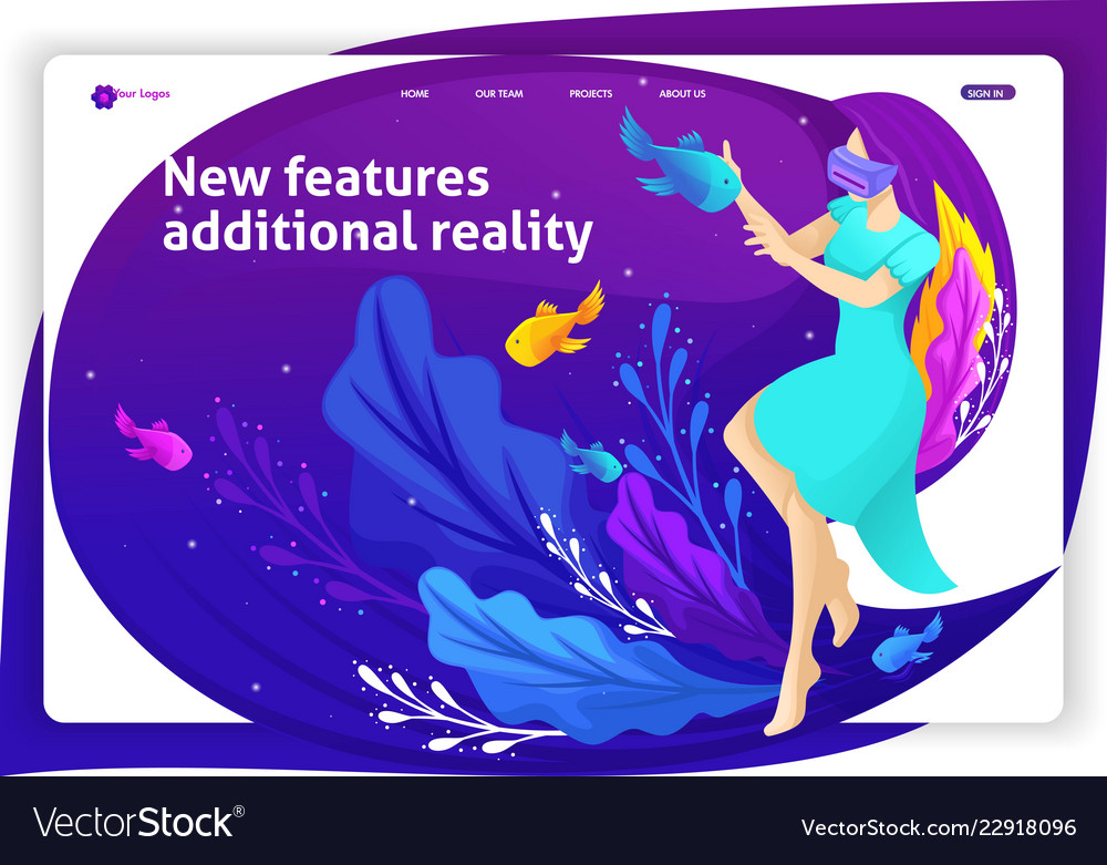 Website template landing page isometric concept Vector Image