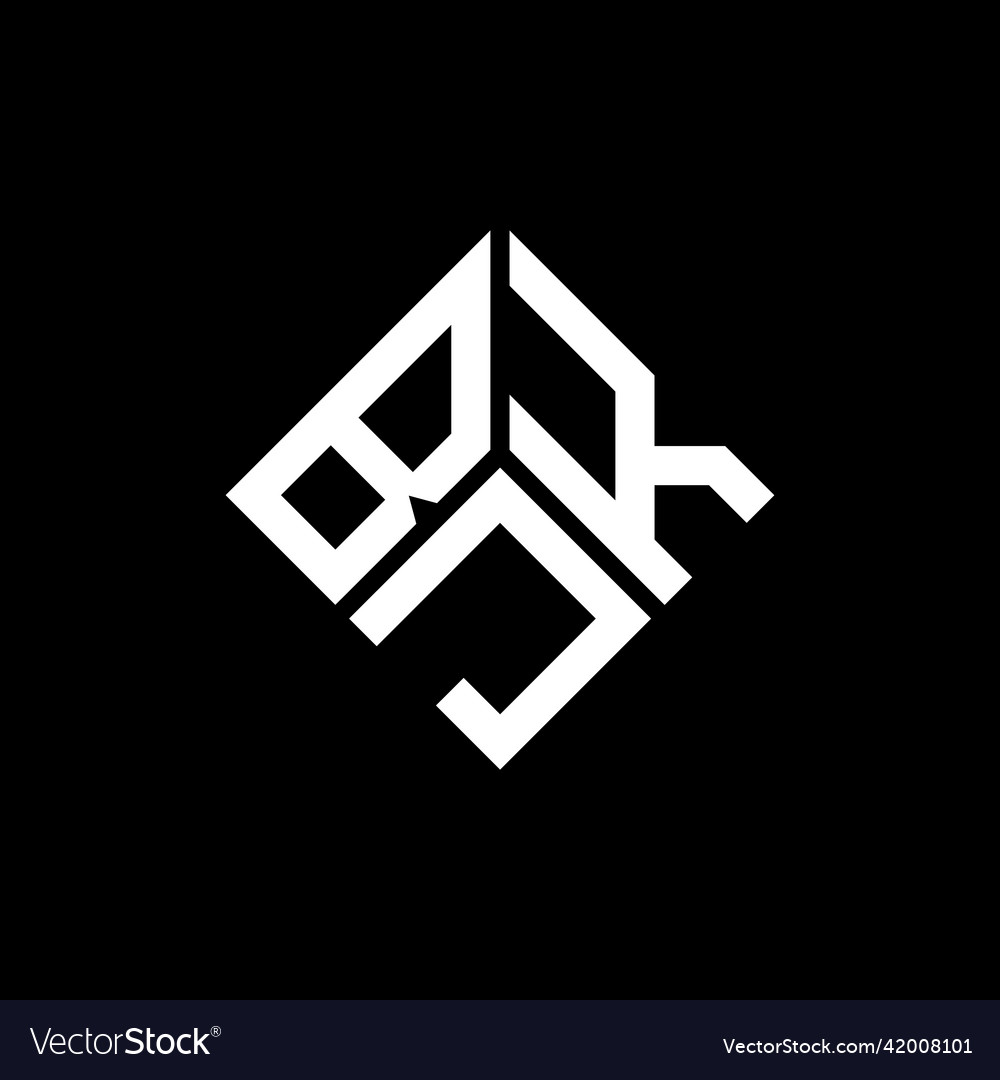 Bjk letter logo design on black background Vector Image