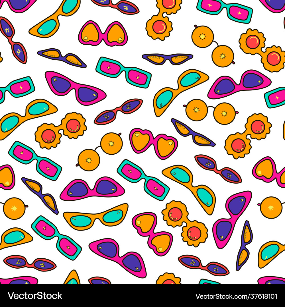 Bright colorful retro sunglasses seamless Vector Image