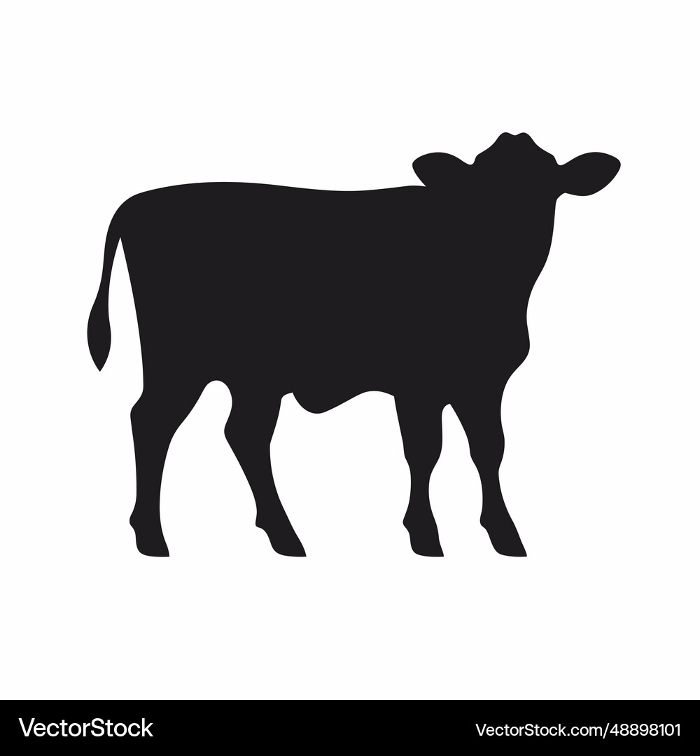 Bull black icon on white background cow silhouette