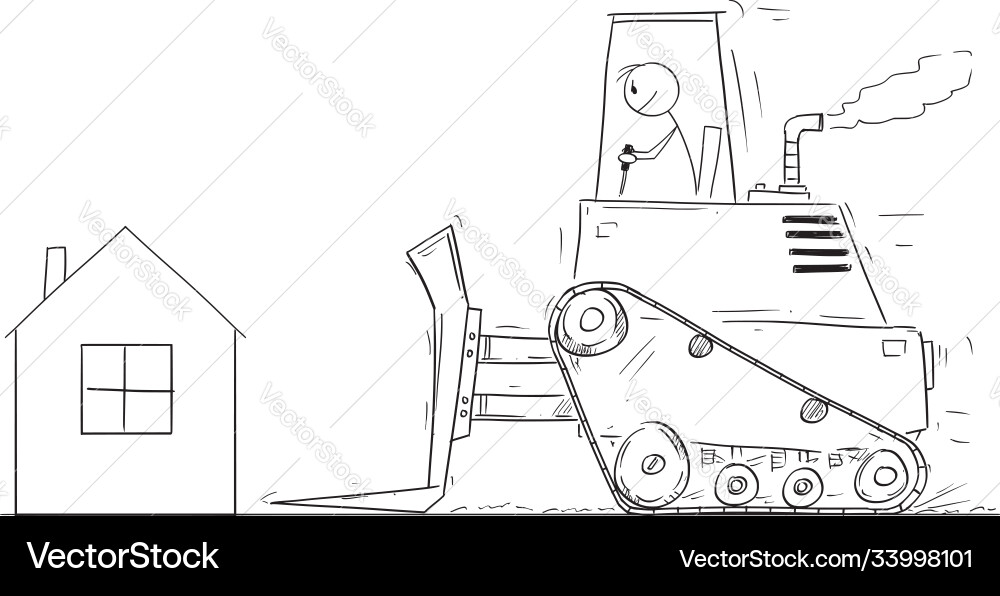 Cartoon house owner looking shocked Royalty Free Vector