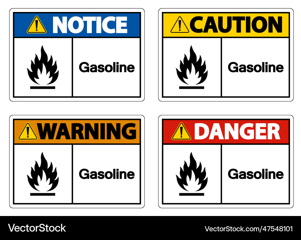 Danger gasoline symbol sign on white background Vector Image