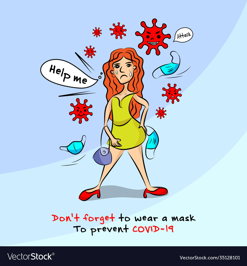 Dont forget to wear a mask to prevent covid-19 Vector Image