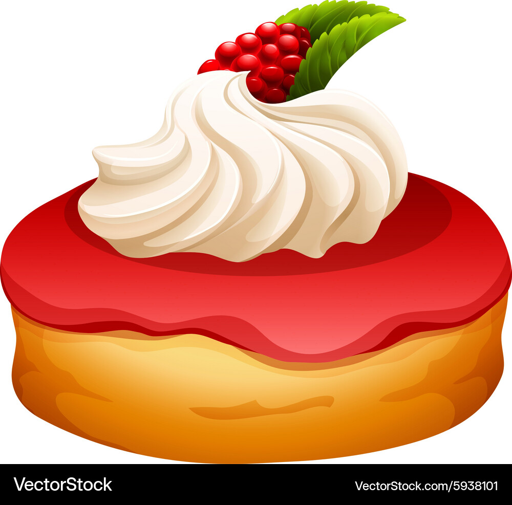 Doughnut with rasberry jam Royalty Free Vector Image