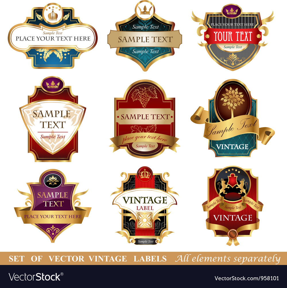 Labels Royalty Free Vector Image - VectorStock