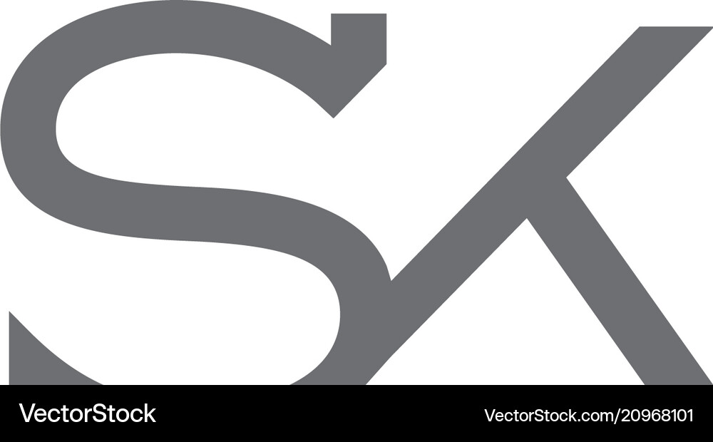Letter sk icon s symbol design template type Vector Image