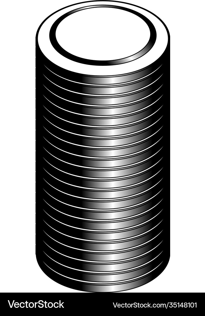 Monochrome stacked coin medals Royalty Free Vector Image