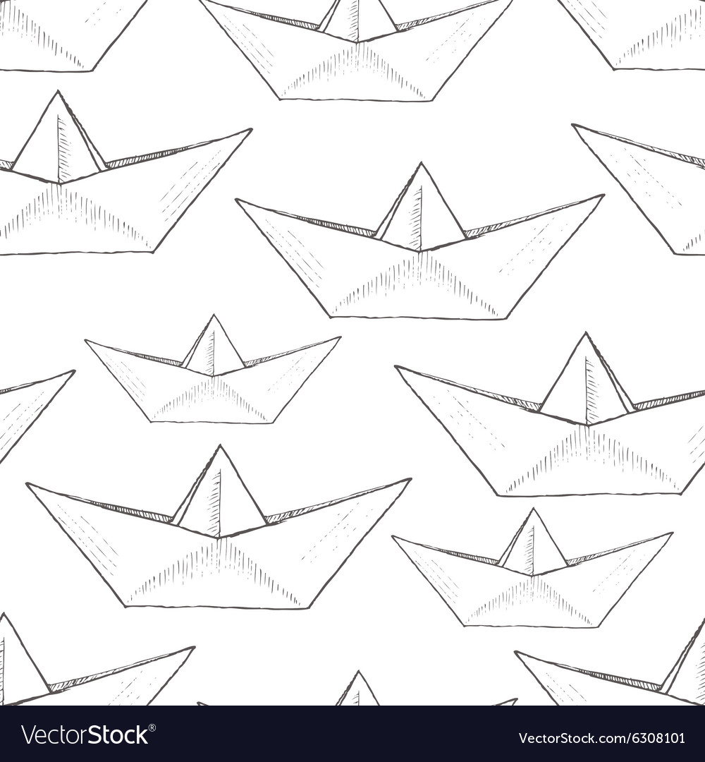 Paper ship pattern Royalty Free Vector Image - VectorStock