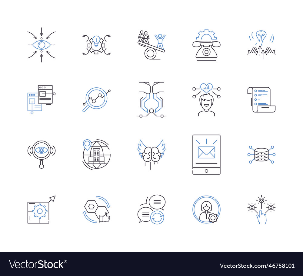 Partner connections outline icons collection Vector Image Partner connections outline icons collection Vector Image