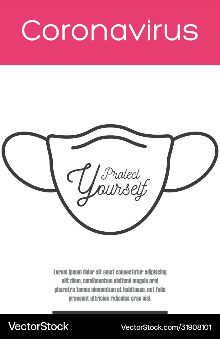 Protect yourself wear a face mask Royalty Free Vector Image