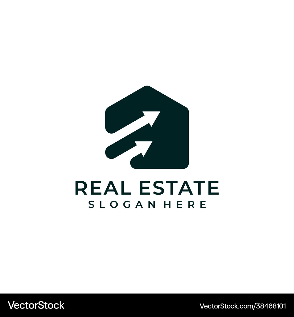 Real estate arrow silhouette logo concept Vector Image