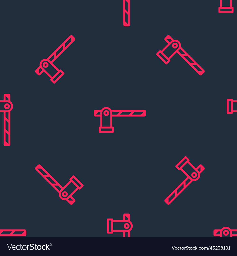 Red Line Parking Car Barrier Icon Isolated Vector Image