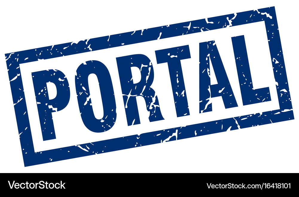 Square grunge blue portal stamp Royalty Free Vector Image