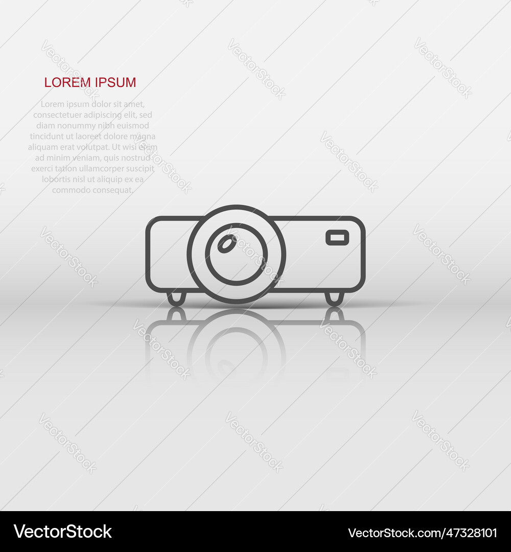 Video projector sign icon in flat style cinema Vector Image