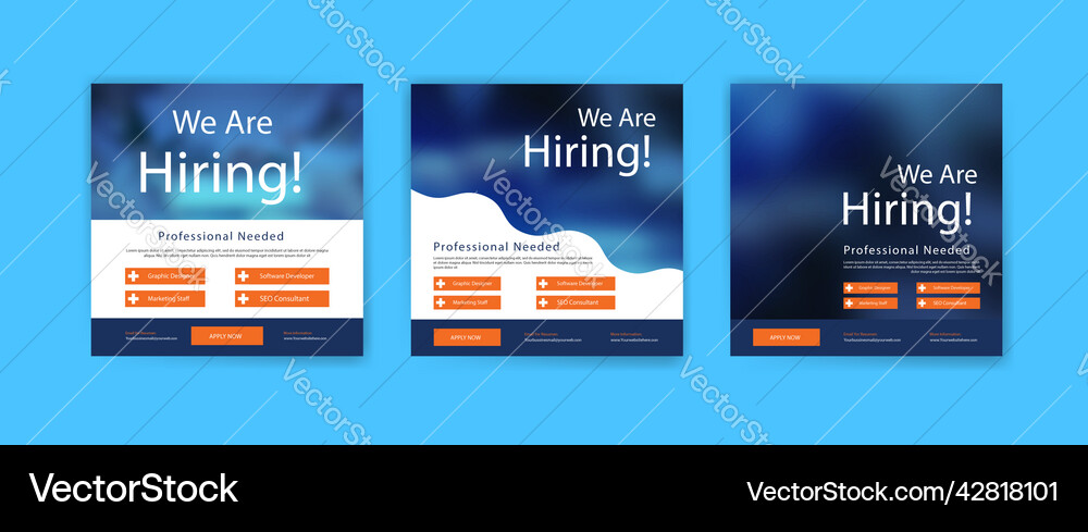 Were hiring job offer leaflet template Royalty Free Vector