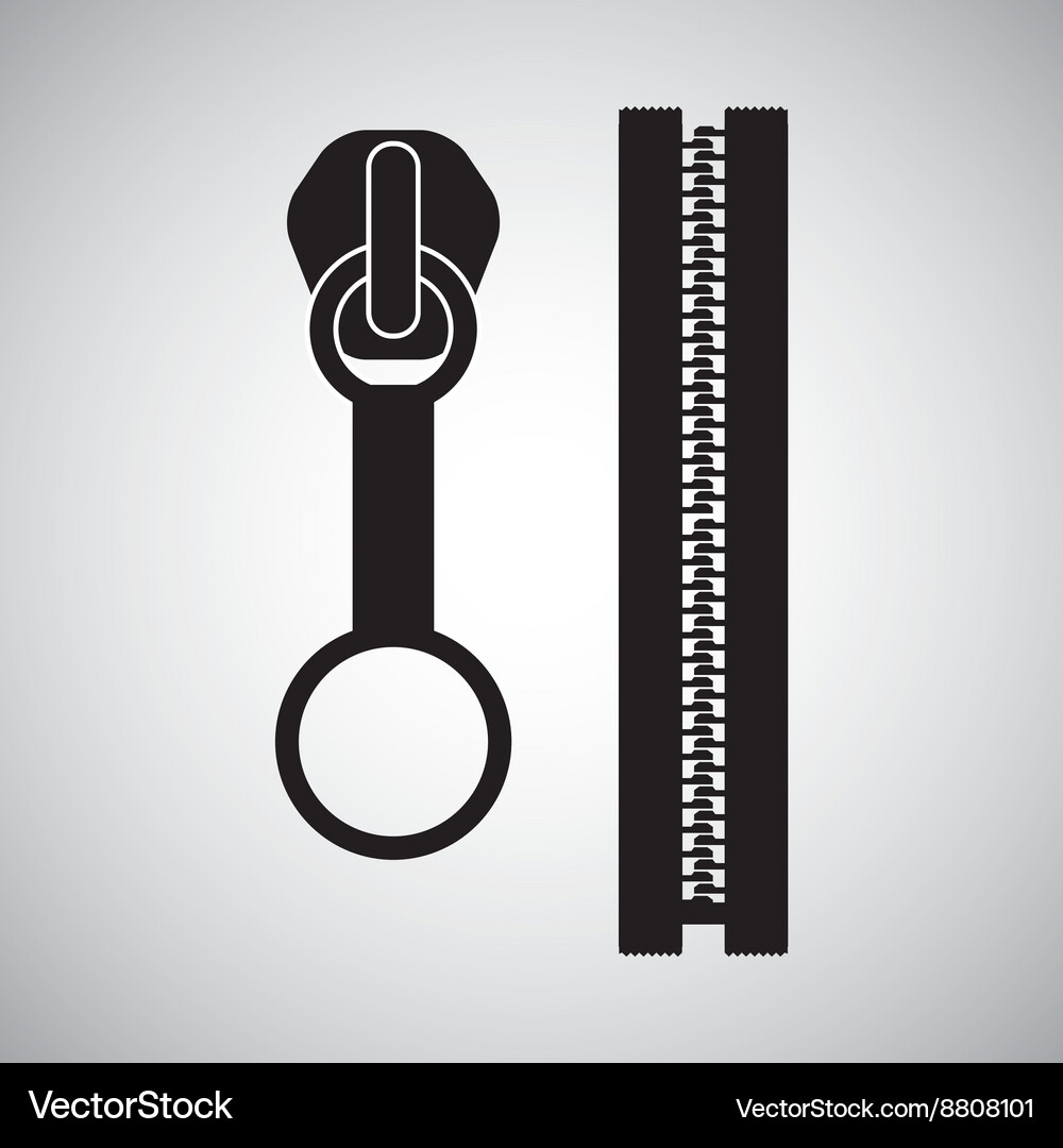 Zip design zipper icon clothing concept Royalty Free Vector