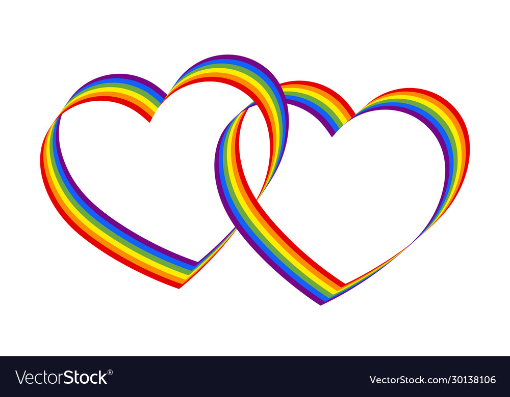 3d rainbow ribbon heart Royalty Free Vector Image