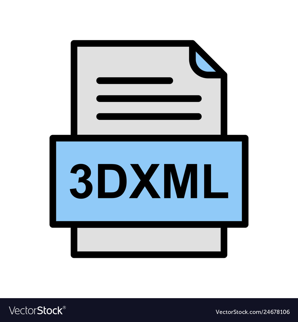 3dxml file document icon Royalty Free Vector Image