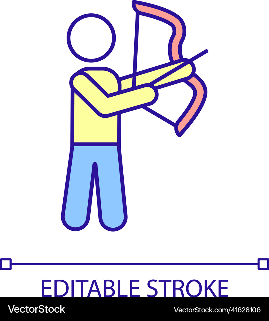 Archery classes for kids rgb color icon Royalty Free Vector