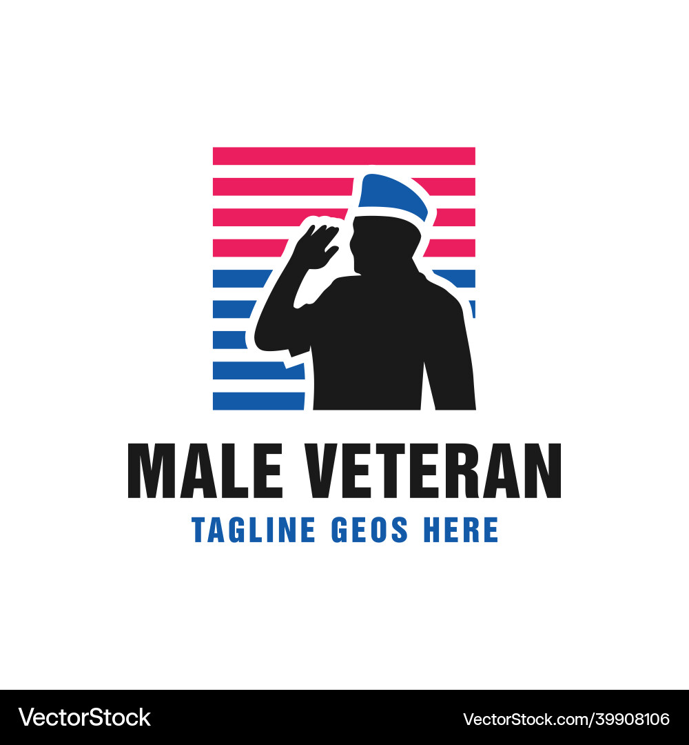 Army veteran male logo Royalty Free Vector Image