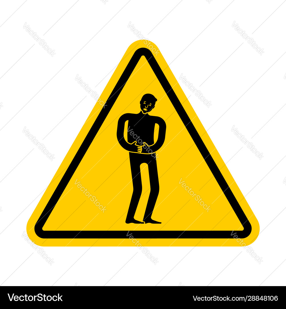 Attention pain caution distress man yellow Vector Image