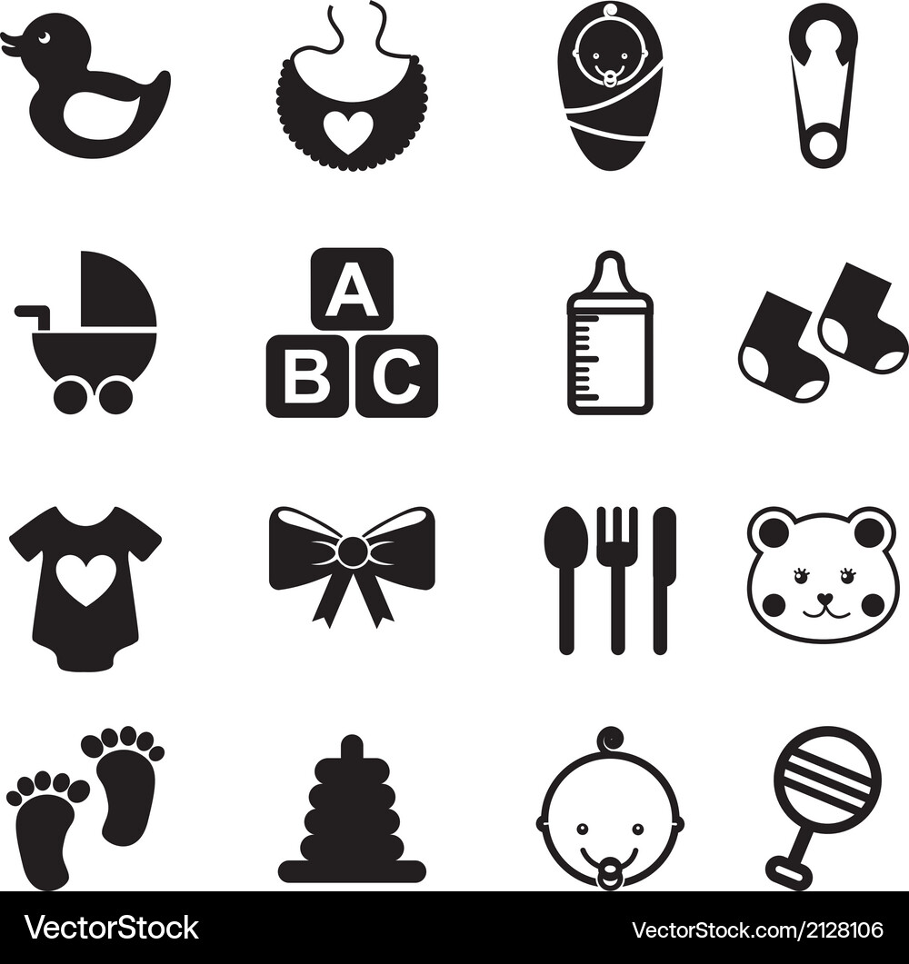 Baby icons over white background Royalty Free Vector Image