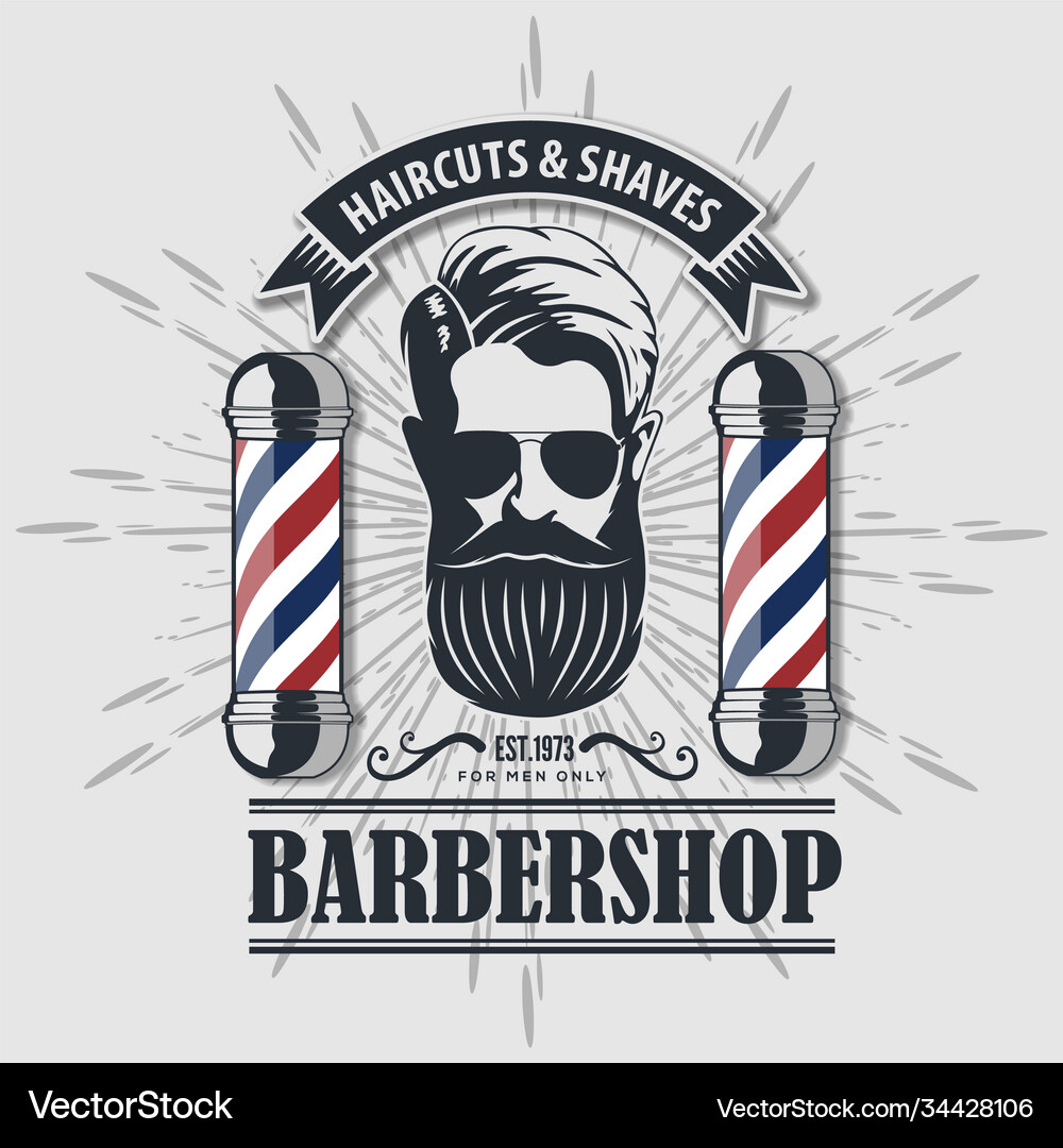 Barber Shop Logo - Retro Style Royalty Free Vector Image