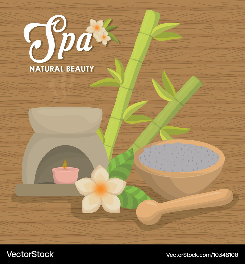 Candle and decoration spa center design Royalty Free Vector